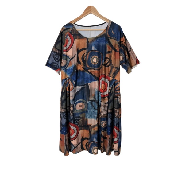 3 potato | Dresses | Nwt 3 Potato Tunic Oversize Dress Colorful Print ...